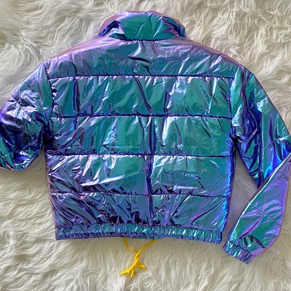 Jackets & Coats | Iridescent Petrol Puffer Jacket | Poshmark